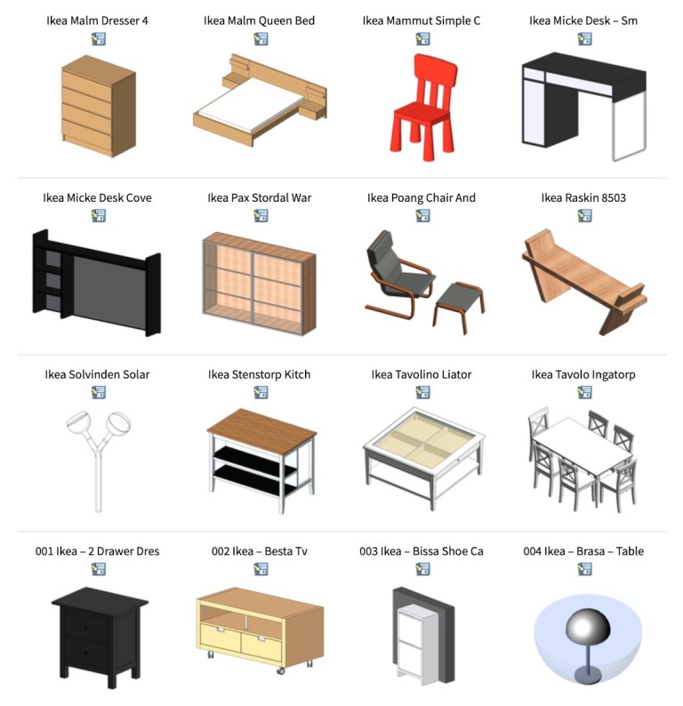 มาครับ! IKEA, Revit Family ชุดใหญ่ รีบโหลดด่วน – ThaiBIM: Thai Building ...