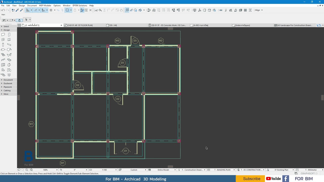 การใช้คำสั่ง Trace Reference ใน ArchiCAD – ThaiBIM: Thai Building ...